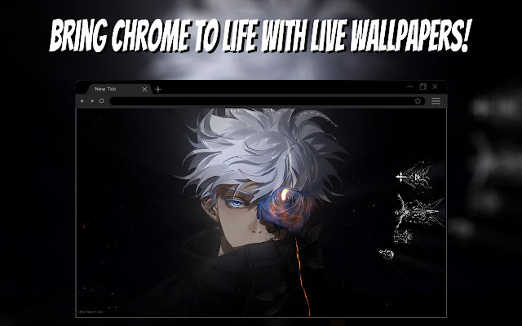 Satoru Gojo Rose Live Wallpaper New Tab for Google Chrome - Extension ...