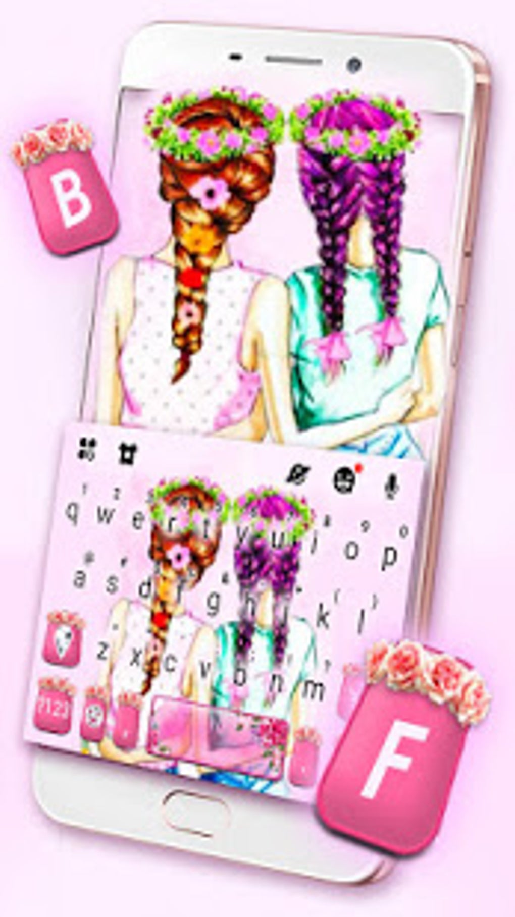 Floral Best Friends Keyboard Theme para Android - Descargar