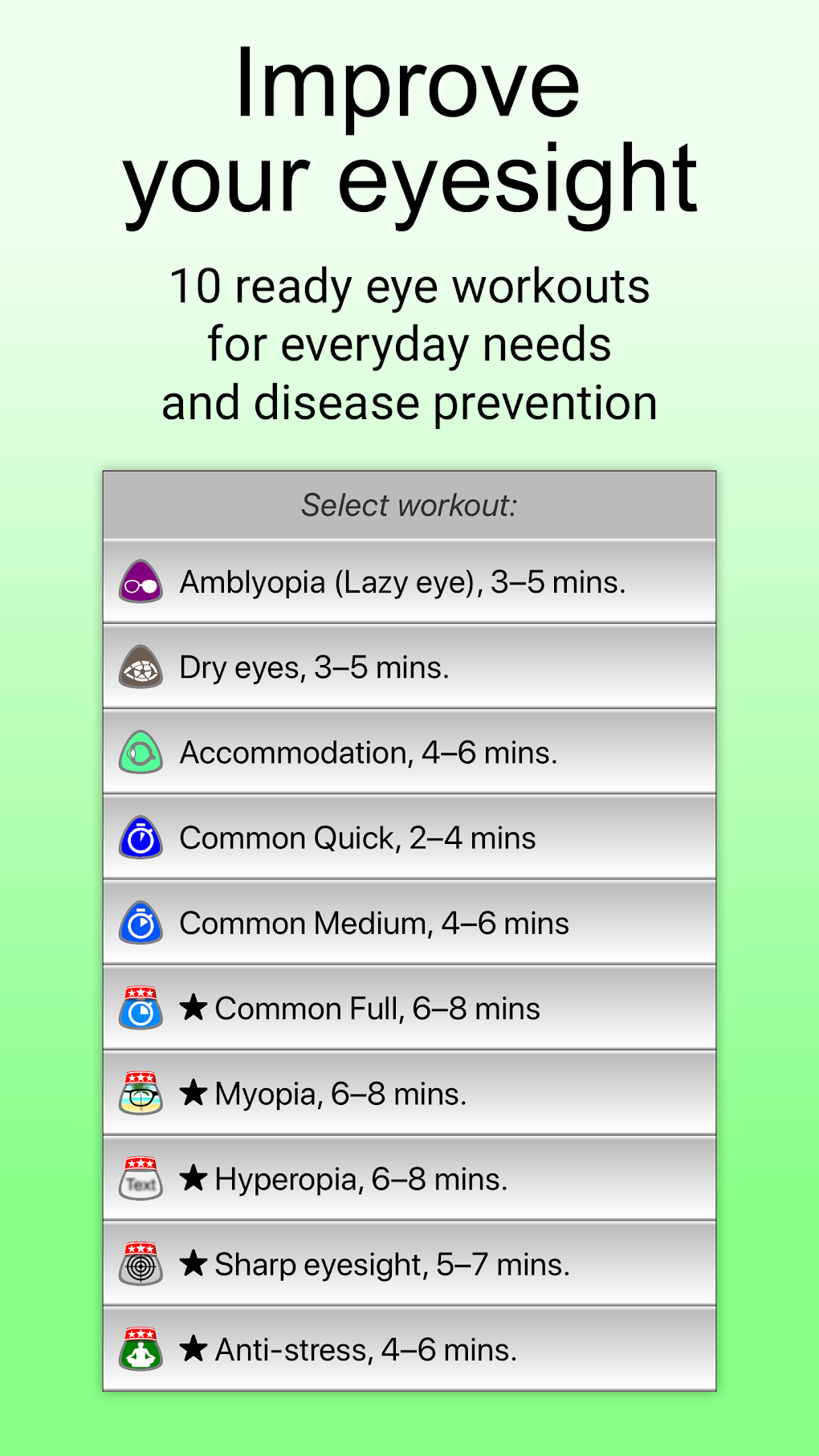 EyesVision:trainingexercises for Android - Download