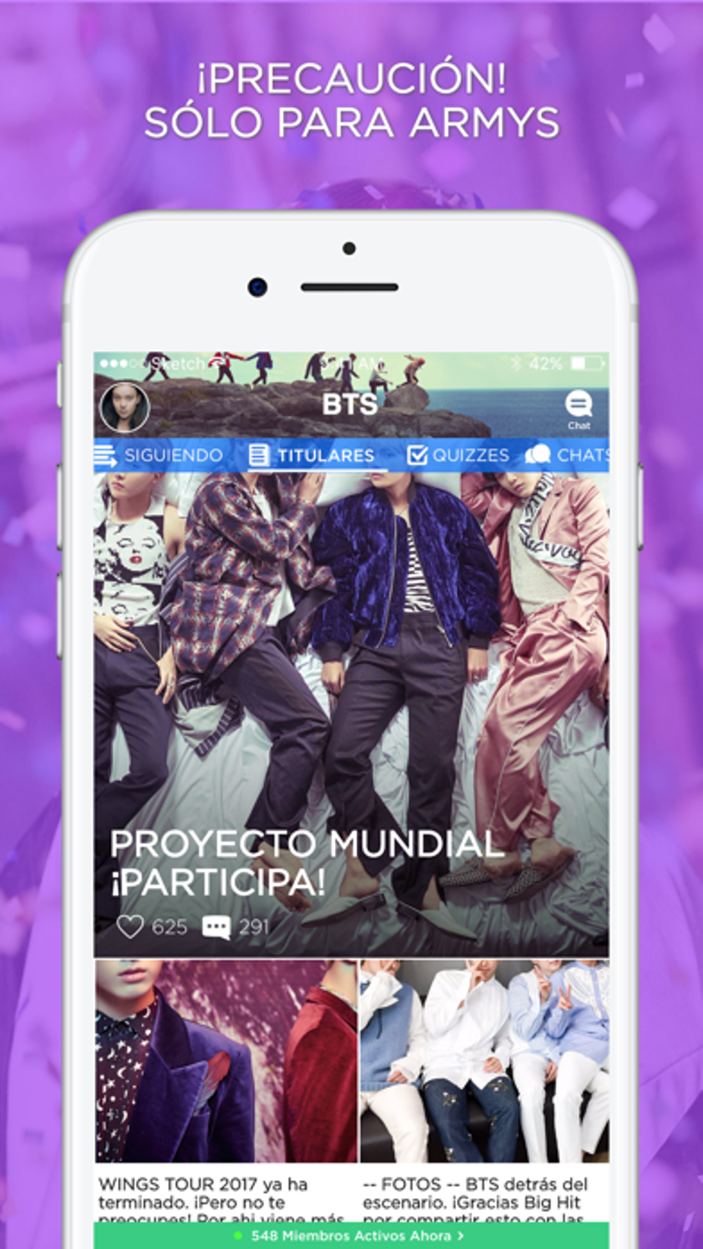ARMY Amino para BTS en Español para iPhone - Descargar
