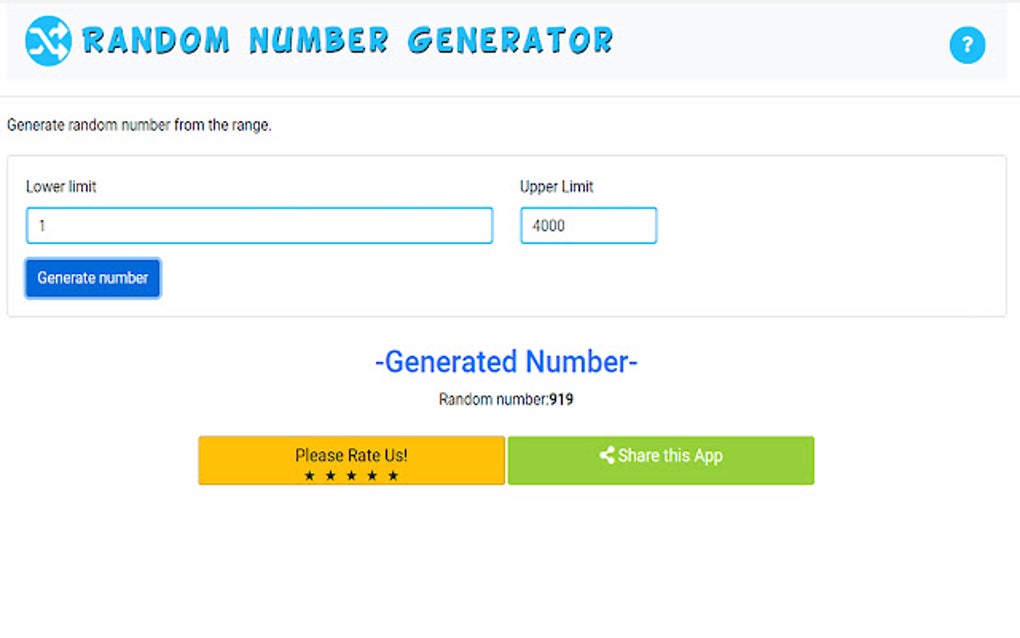 Random Number Generator for Google Chrome - Extension Download