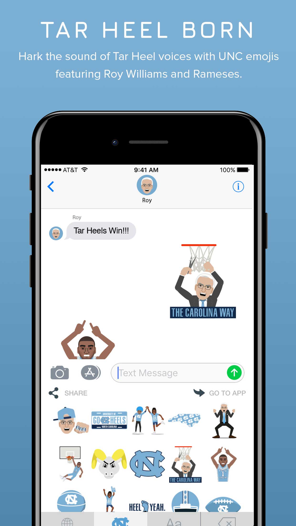 UNC Tar Heels Emojis for iPhone - Download