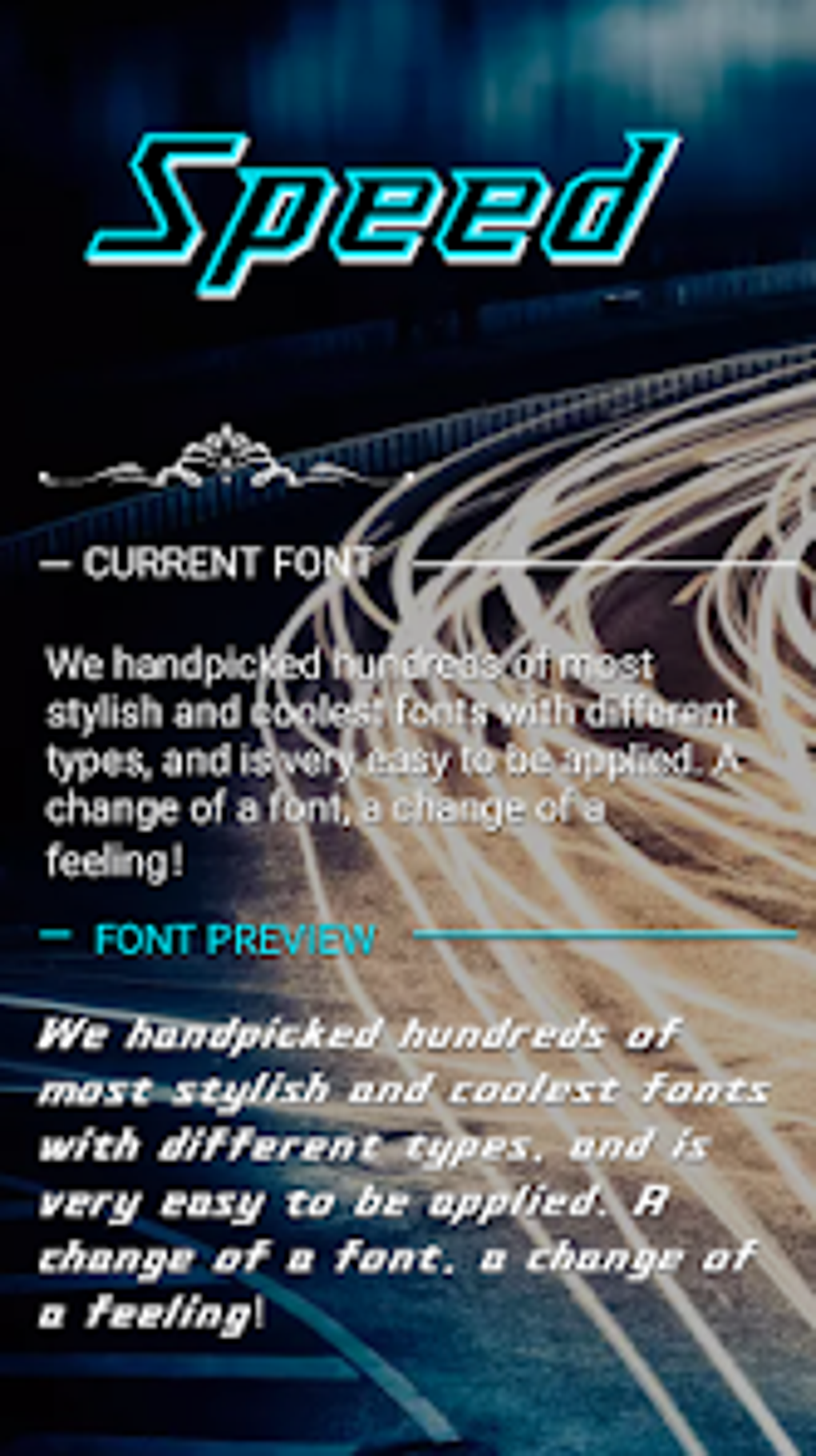 Android 용 Speed Font for FlipFont Cool - 다운로드