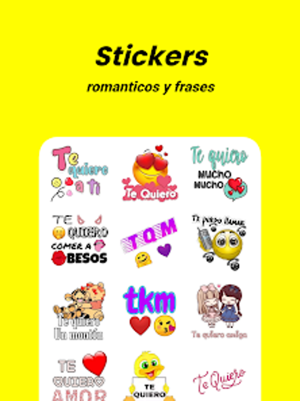 Stickers Romanticos y Frases per Android - Download