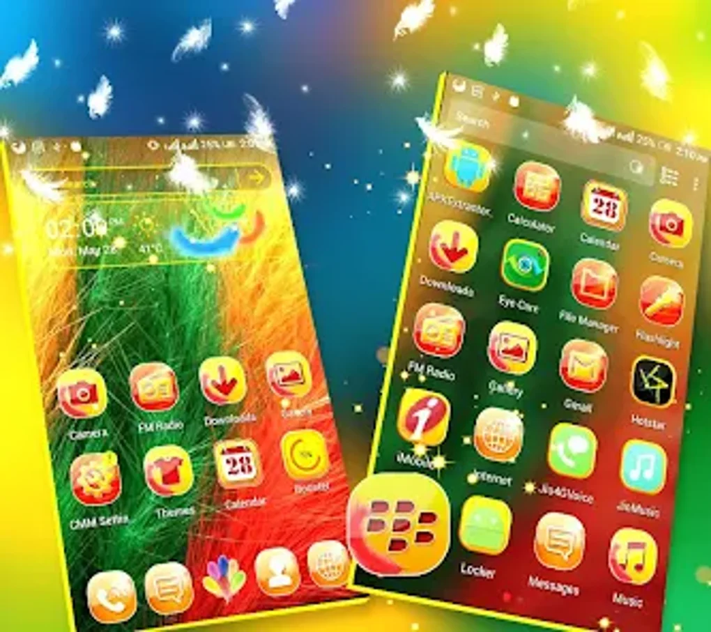 Yellow Feather Launcher Theme for Android - Download
