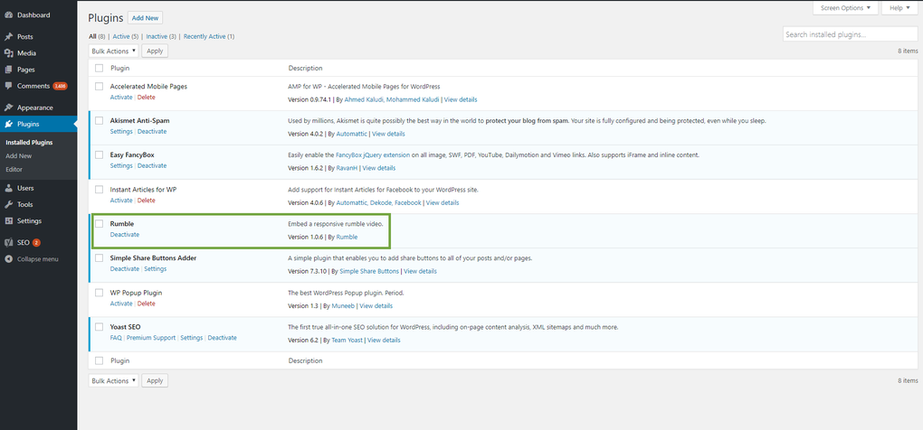 Rumble para WordPress - Descargar