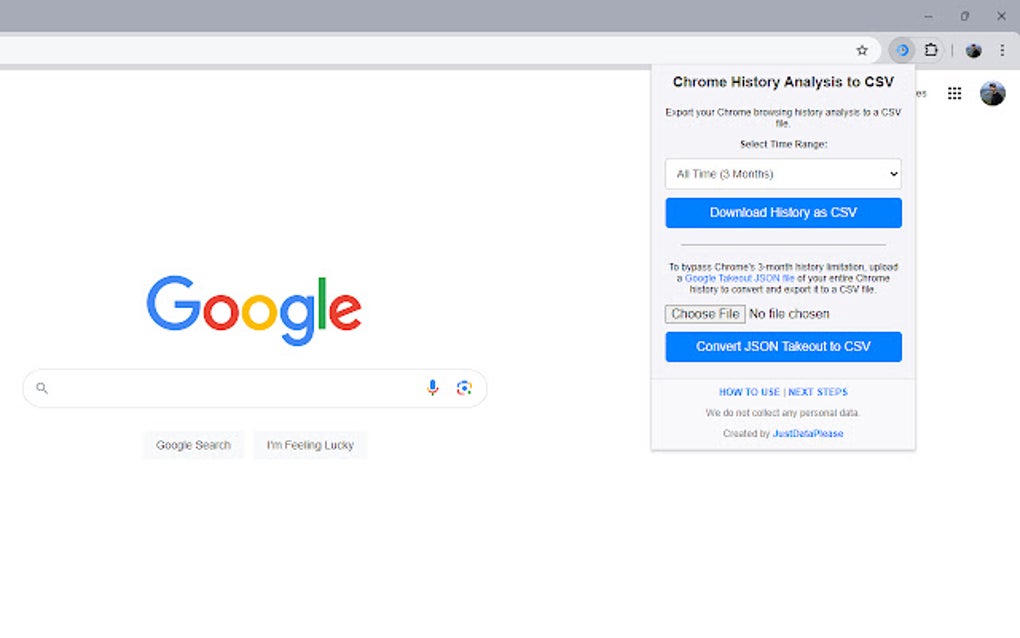 Chrome History Analysis to CSV สำหรับ Google Chrome - ส่วนขยาย ดาวน์โหลด