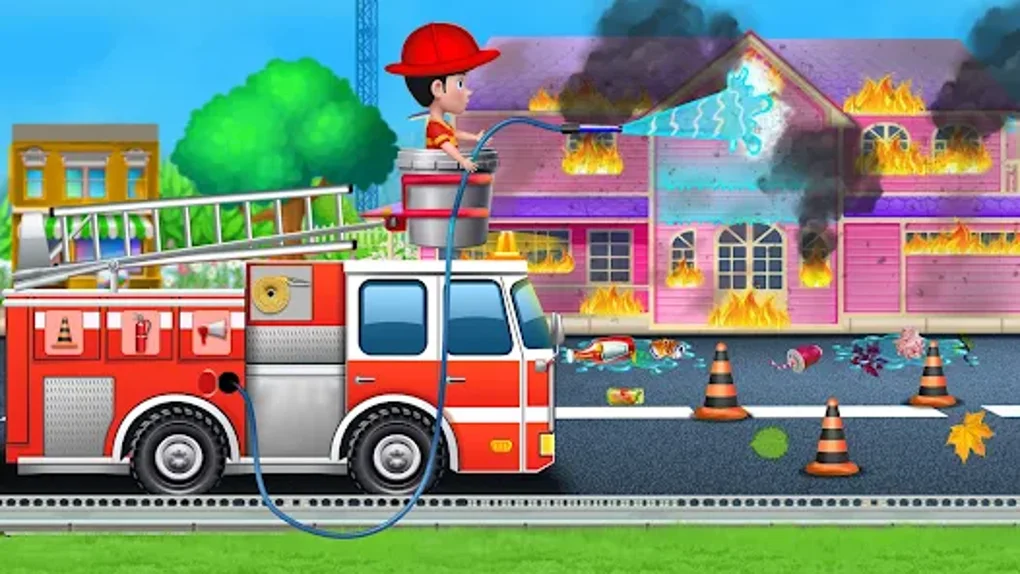 Fire Truck Sim 2d Rescue Games для Android — Скачать