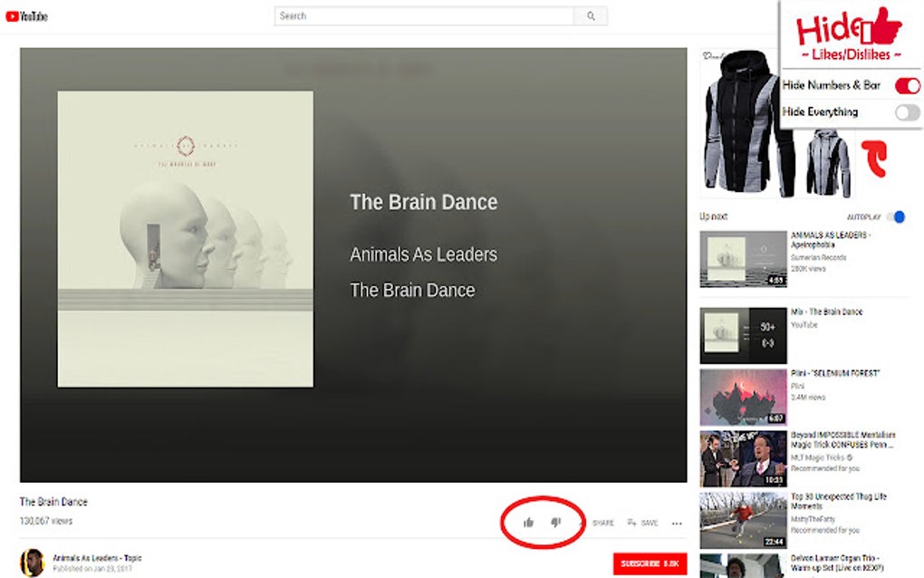 Hide Youtube Likes/Dislikes for Google Chrome - Extension Download