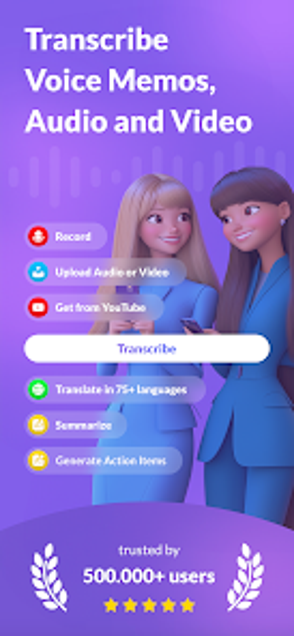 AI Transcriber: Speech to Text สำหรับ Android - ดาวน์โหลด