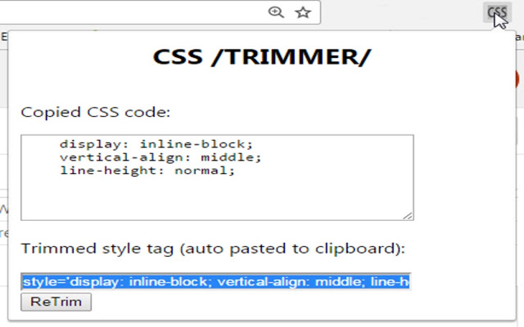 CSS TRIMMER for Google Chrome - Extension Download