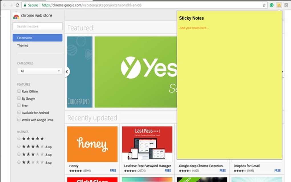 Mini Sticky Notes for Google Chrome - Extension Download