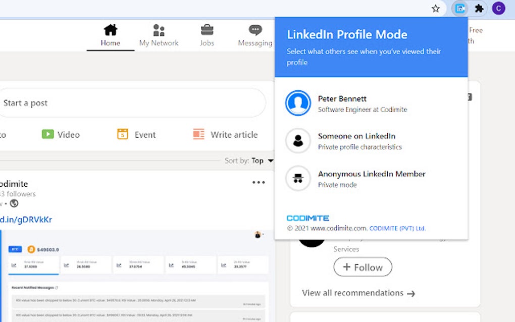 LinkedIn Profile Mode for Google Chrome - Extension Download
