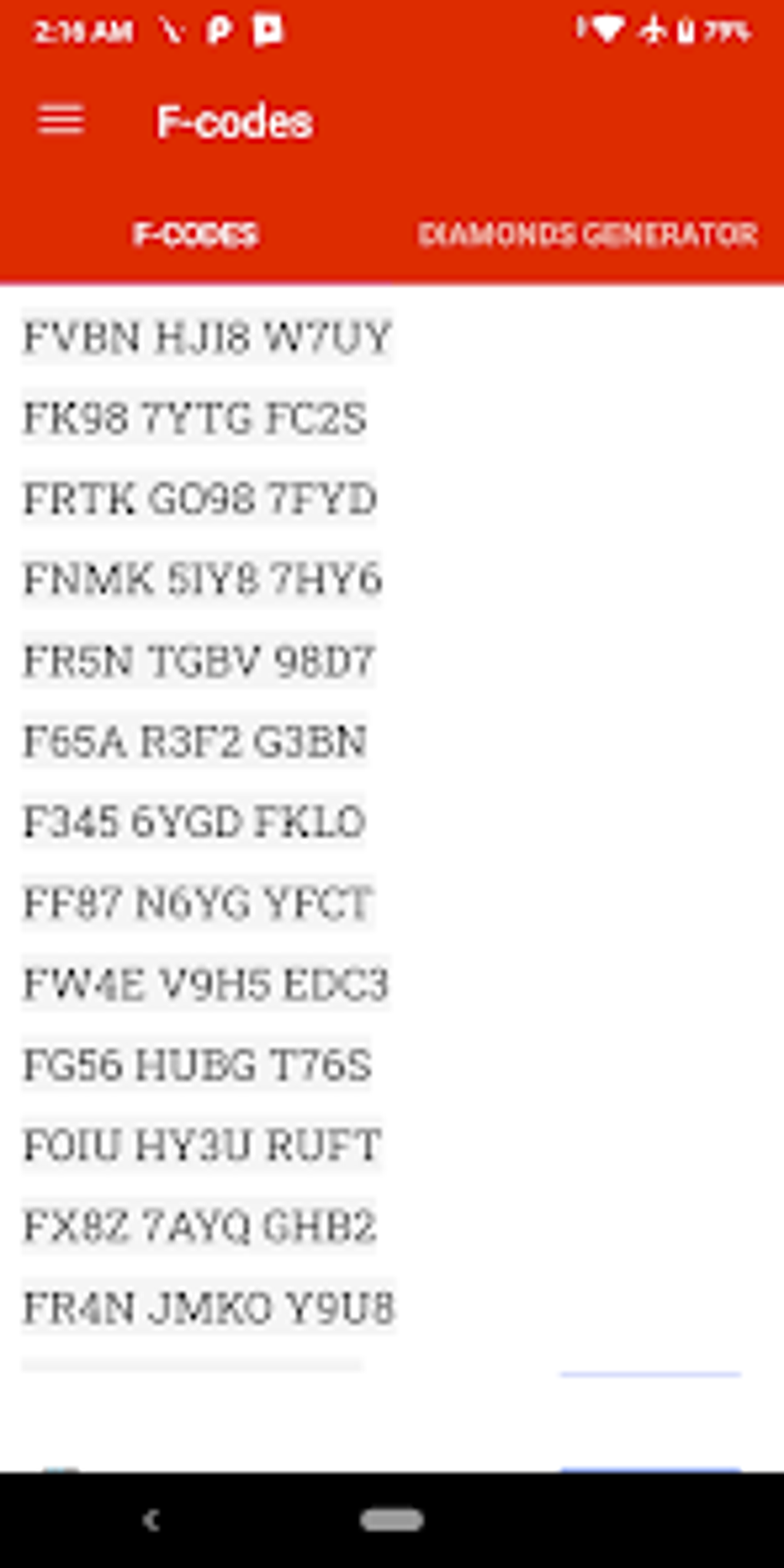 F-Codes Redamreward Diamond para Android - Descargar