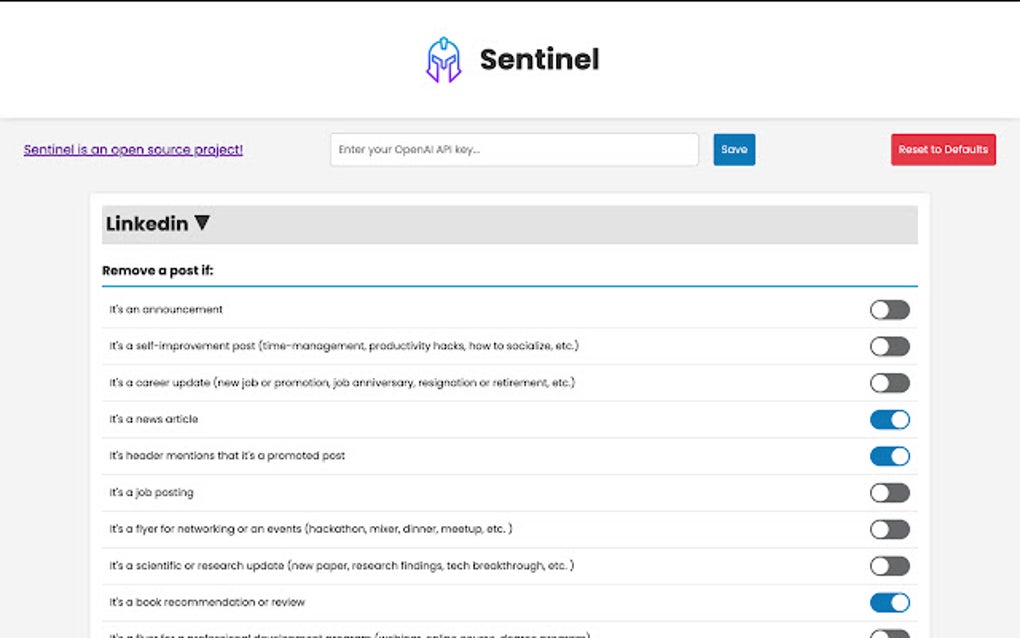 Sentinel para Google Chrome - Extensión Descargar