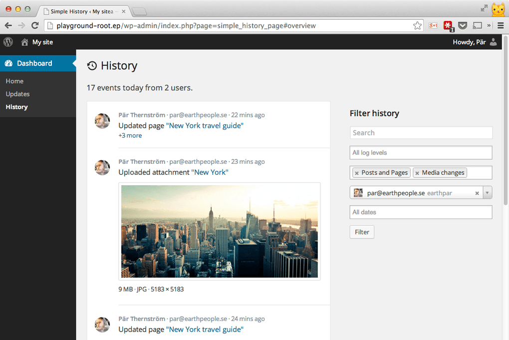 Simple History Track Log and Audit WordPress Changes (WordPress) - Download