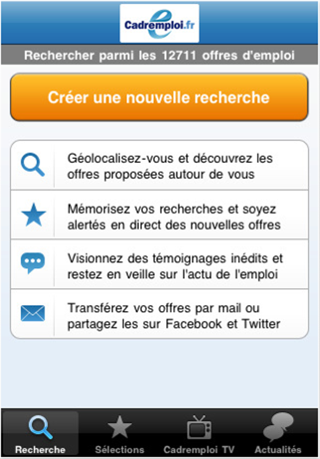 Cadremploi : Offres dEmploi pour iPhone - Télécharger