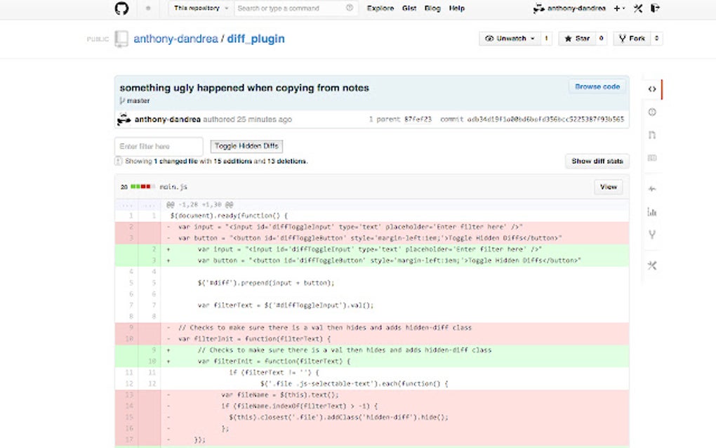 GitHub Diff Filter für Google Chrome - Erweiterung Download