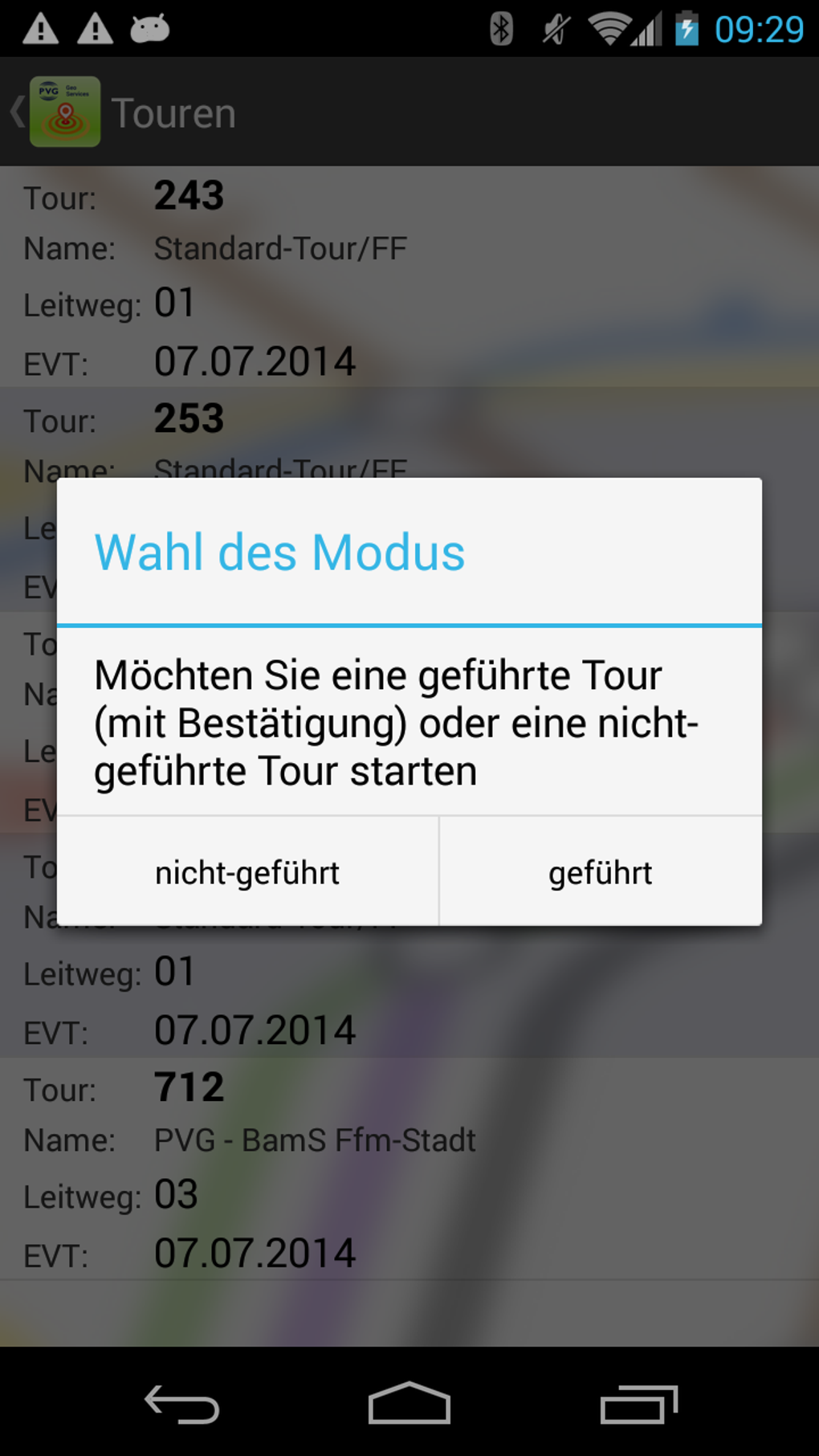 PVG Tourenverfolgung for Android - Download