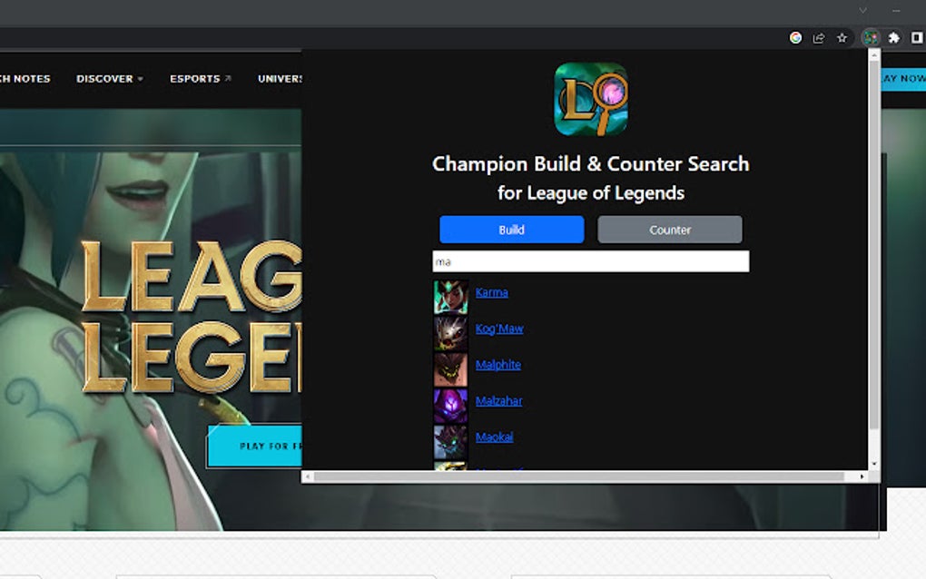 League of Legends: Champion Builds & Counters cho Google Chrome - Tiện ...