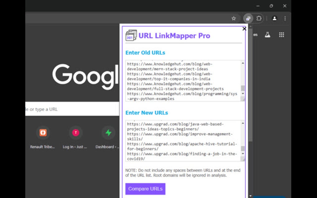 URL LinkMapper สำหรับ Google Chrome - ส่วนขยาย ดาวน์โหลด