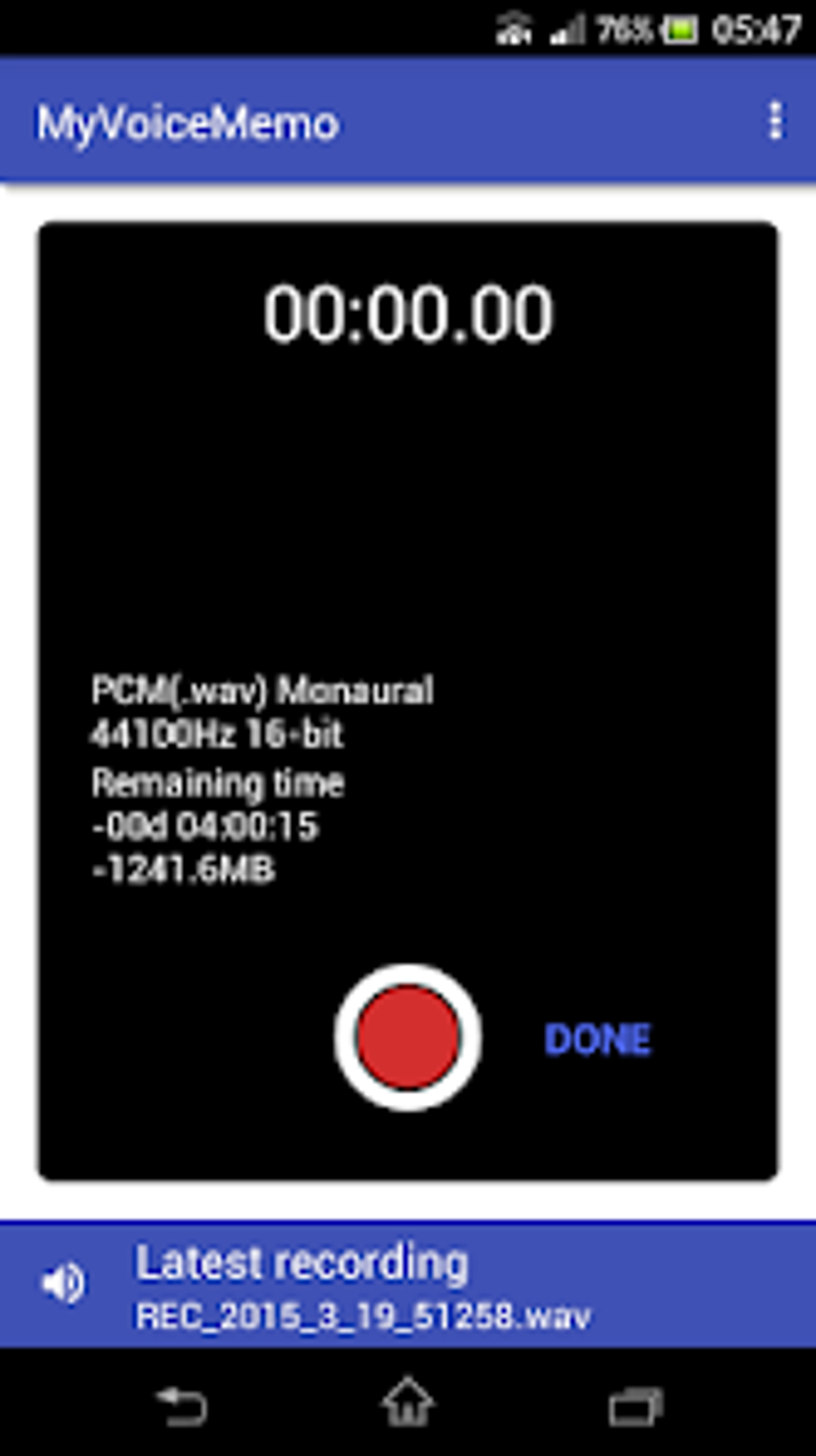 MyVoiceMemo PCM WAV Recorder for Android - Download