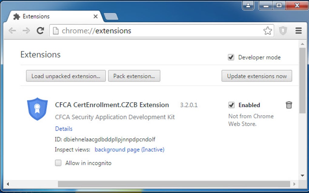 CFCA CertEnrollment.CZCB Extension for Google Chrome - Extension Download