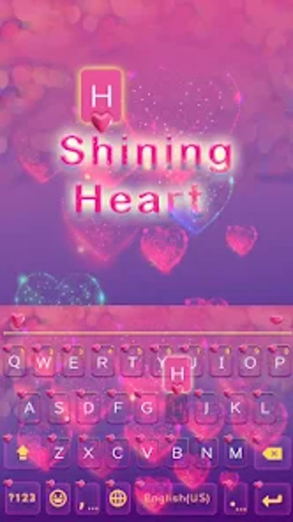 Shining Heart Keyboard Theme for Android - Download