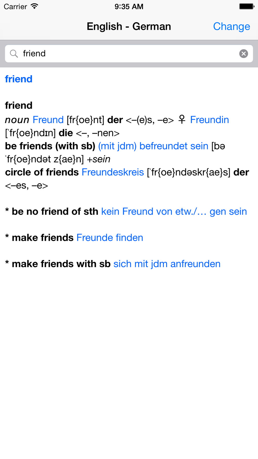 German Dictionary Translator for iPhone - Download