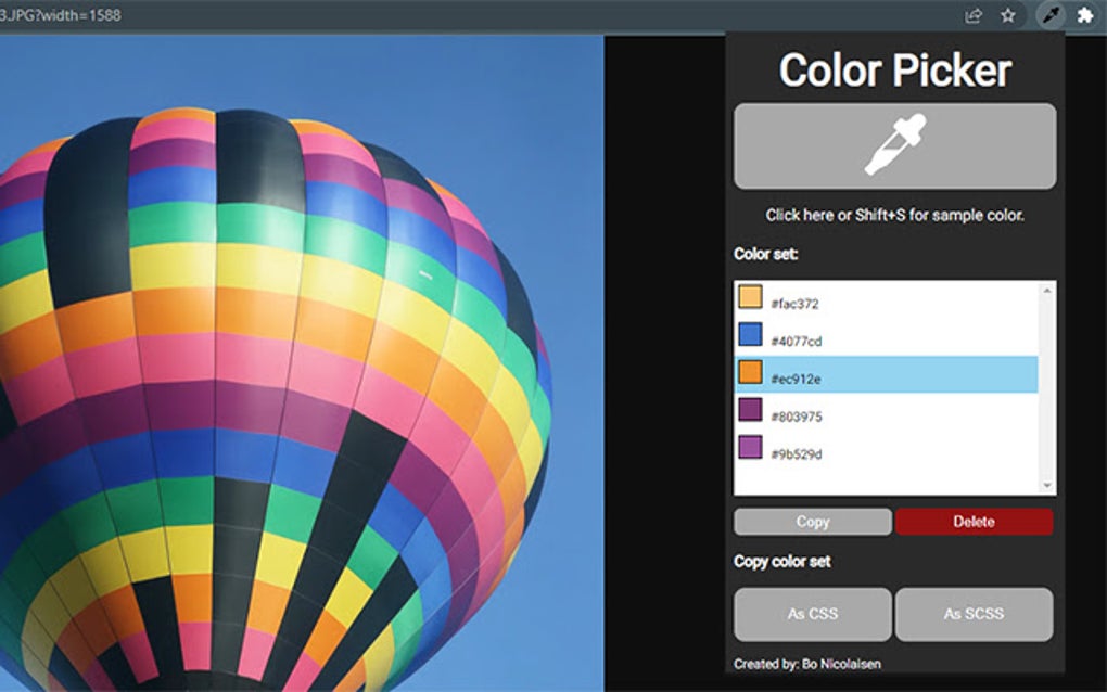 Color picker para Google Chrome - Extensión Descargar