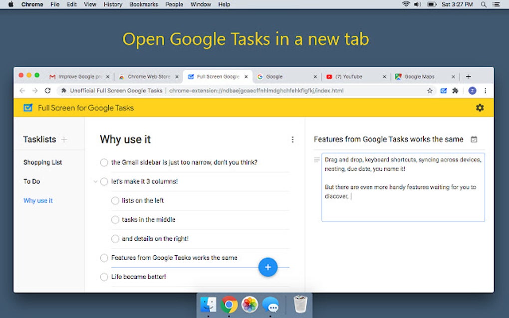 Full Screen for Google Tasks Google Chrome 용 - 확장 프로그램 다운로드