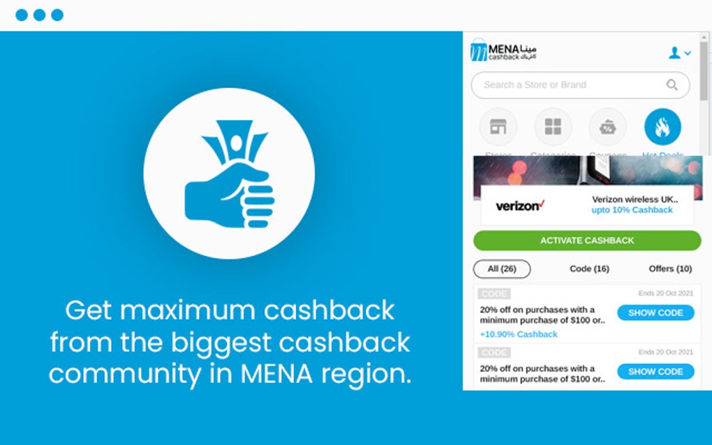 MENA Cashback สำหรับ Google Chrome - ส่วนขยาย ดาวน์โหลด