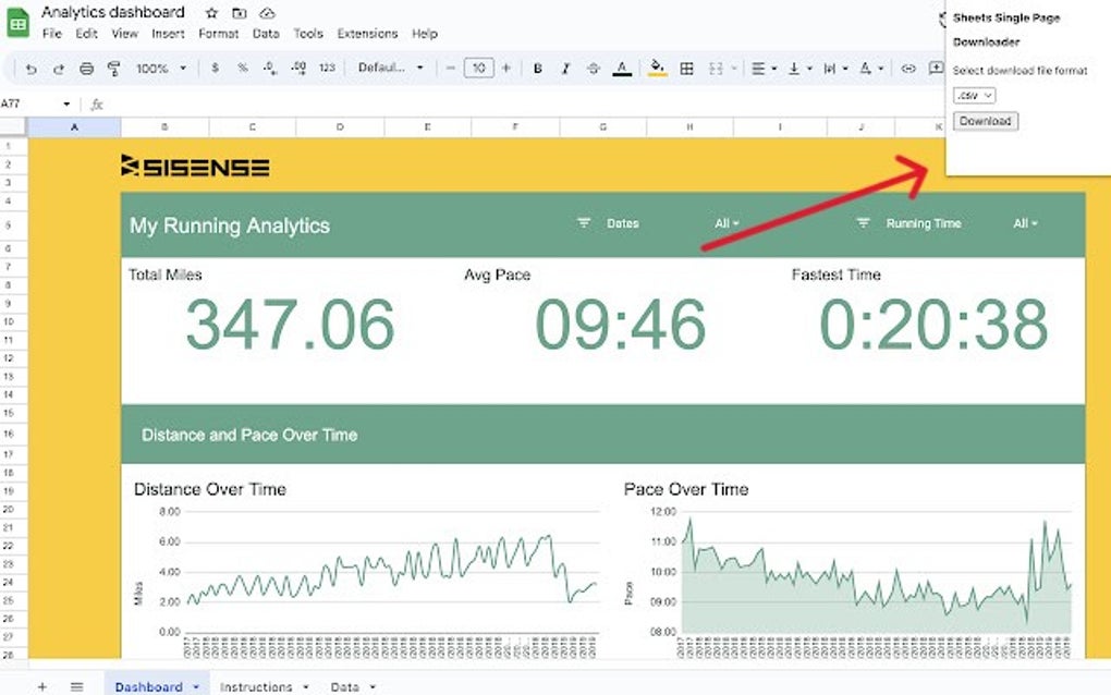 Sheets Single Page Download para Google Chrome - Extensión Descargar