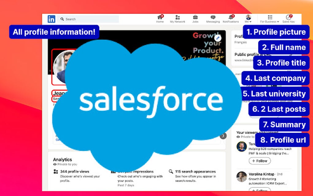 Push LinkedIn data to Salesforce for Google Chrome - Extension Download