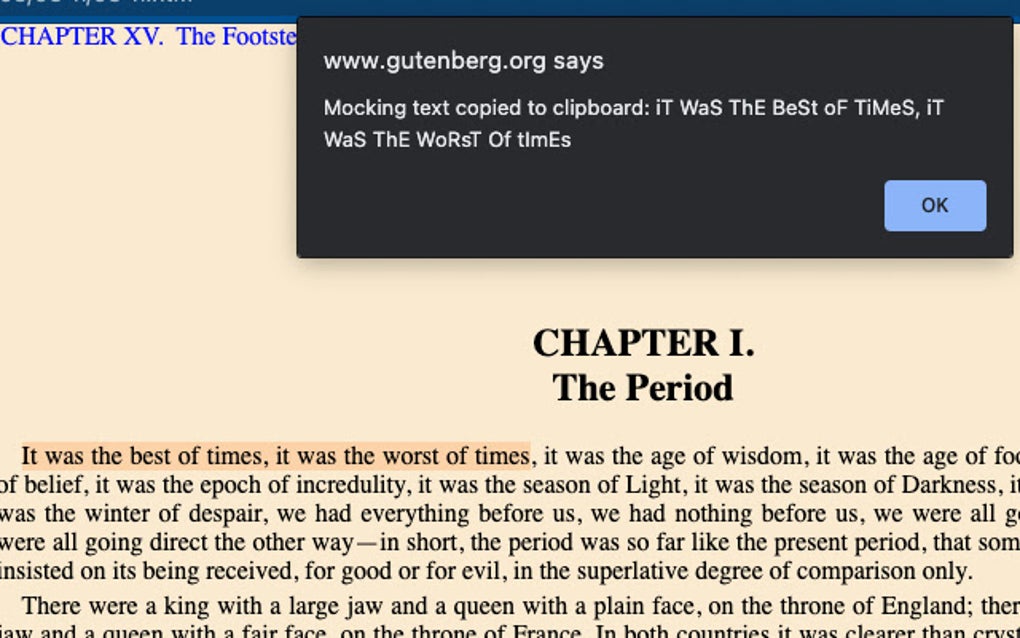 Mocking Text Generator para Google Chrome - Extensão Download
