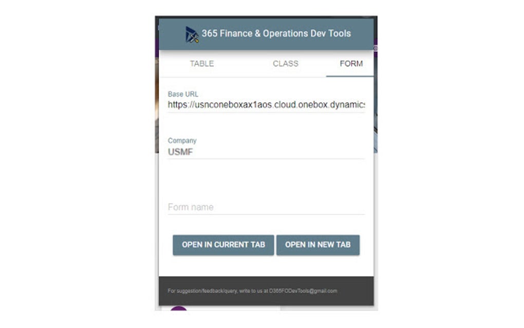 Dynamics 365 Finance & Operations Dev Tools for Google Chrome - Extension Download