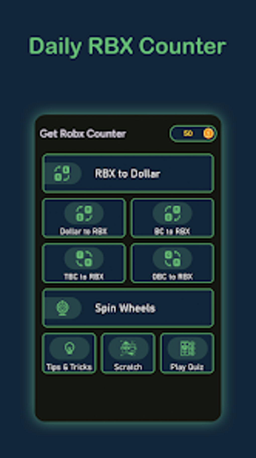 Get RBX Robox Counter Wheel für Android - Download