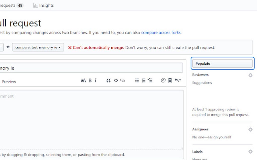 GitHub PullRequest Defaults para Google Chrome - Extensión Descargar