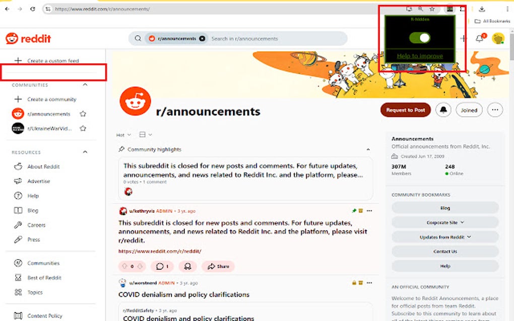R-Hidden para Google Chrome - Extensión Descargar