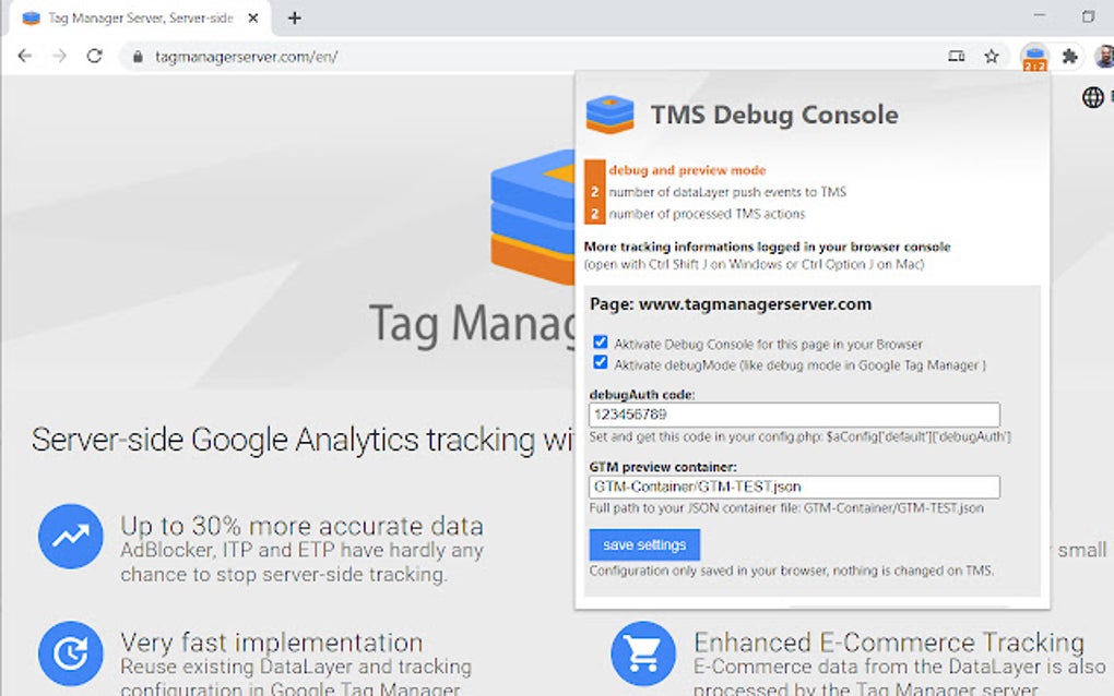 Tag Manager Server Debug Console for Google Chrome - Extension Download