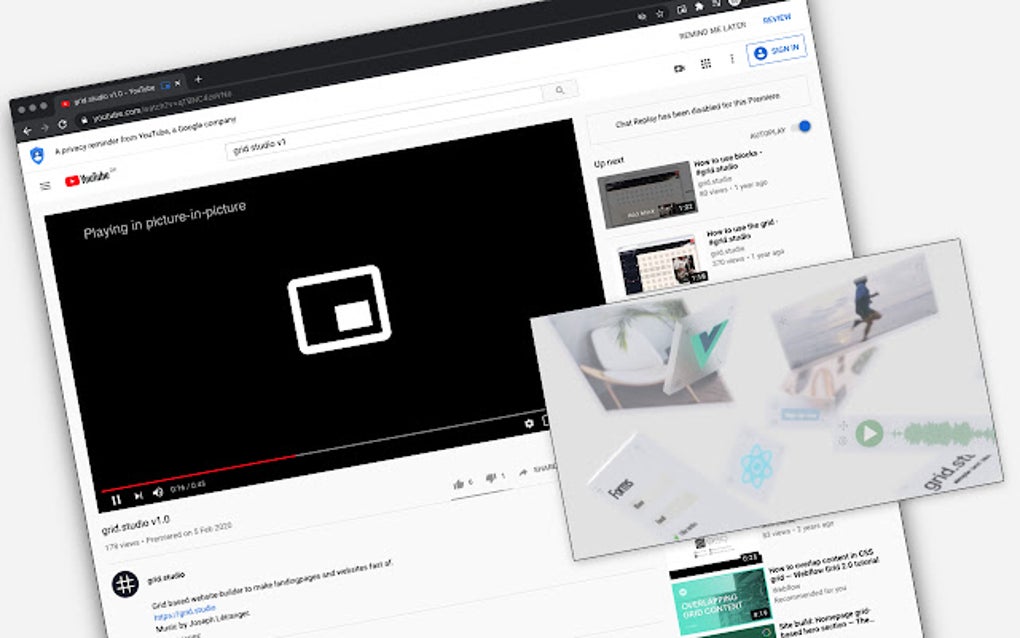 PiP (Picture in Picture) Google Chrome 용 - 확장 프로그램 다운로드