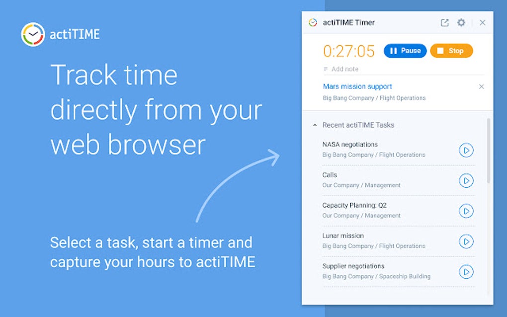actiTIME Time Tracking & Project Management for Google Chrome ...