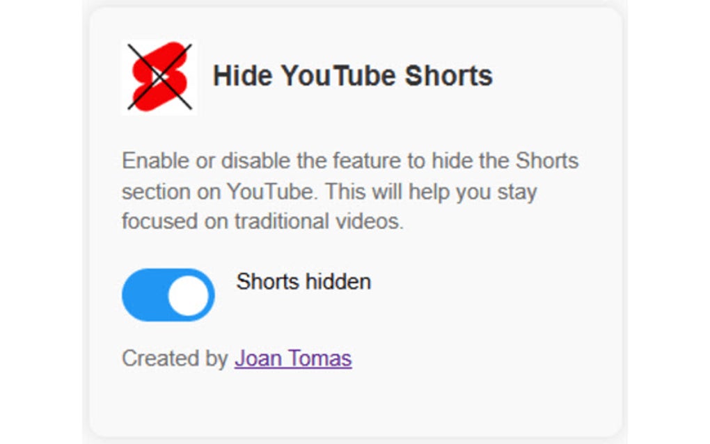 YouTube Shorts Blocker for Google Chrome - Extension Download