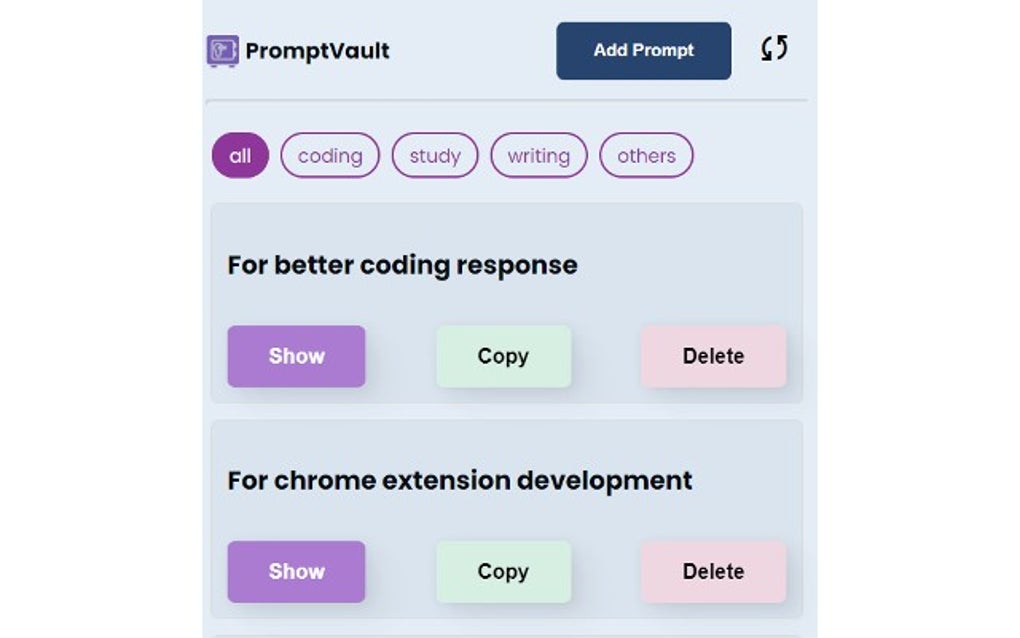 PromptVault per Google Chrome - Estensione Download