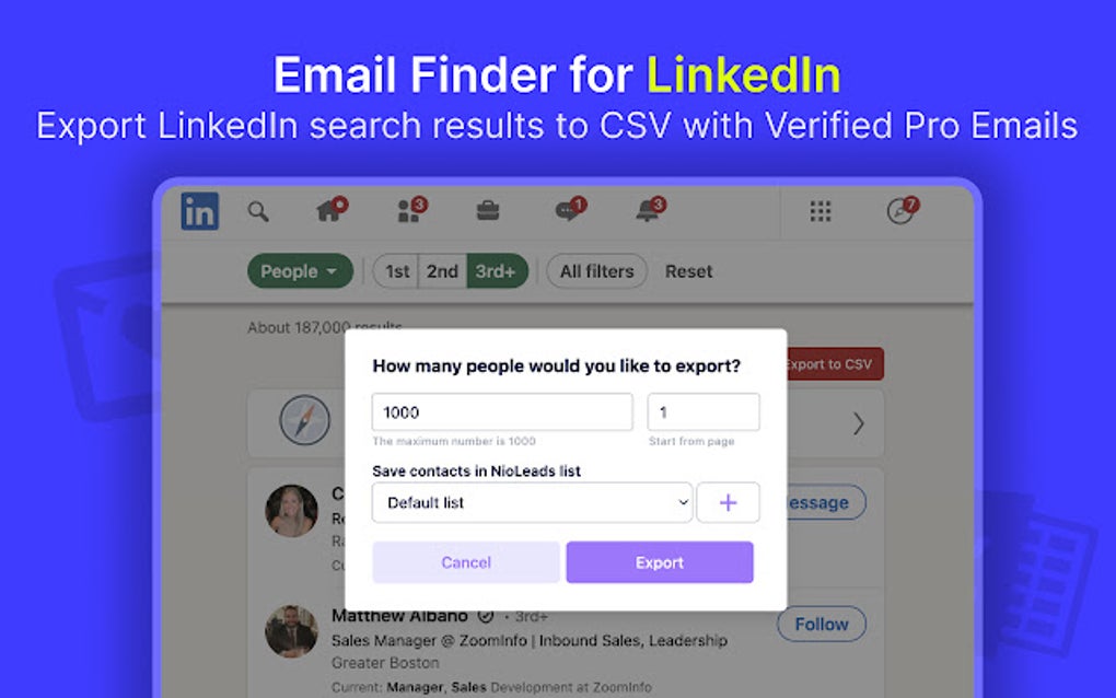 NioLeads - Email Finder for LinkedIn Google Chrome 용 - 확장 프로그램 다운로드