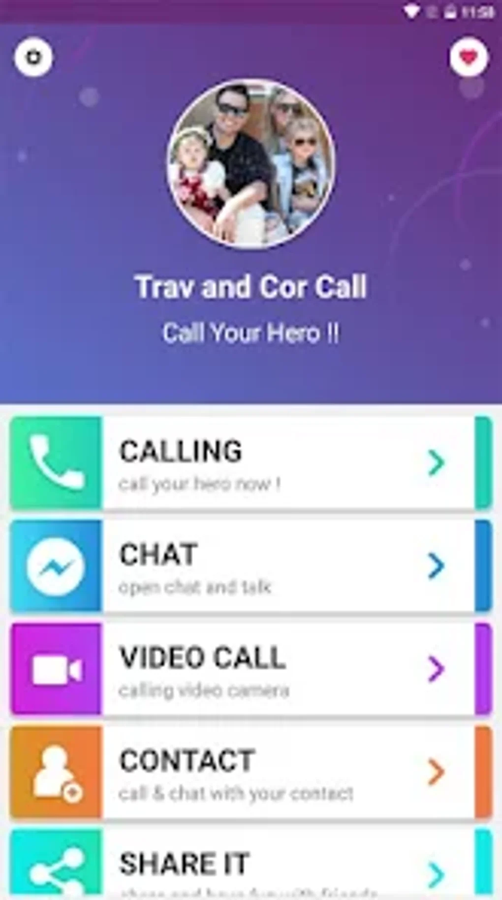 Trav and Cor Call Fake para Android - Download