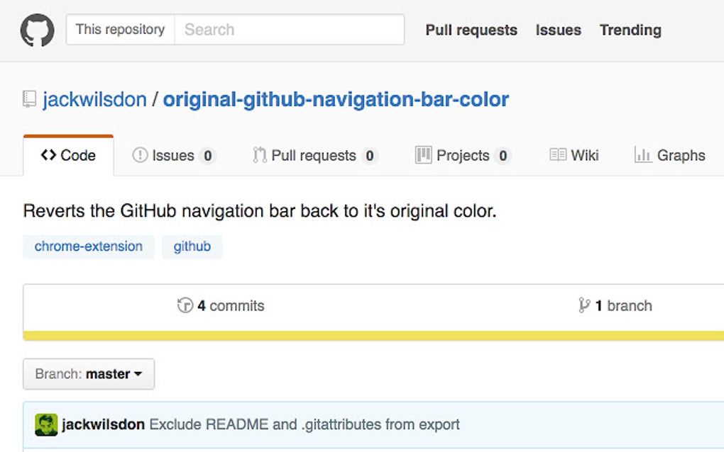Original GitHub Navigation Bar Color Google Chrome 용 - 확장 프로그램 다운로드 Original GitHub Navigation Bar Color Google Chrome 용 - 확장 프로그램 다운로드