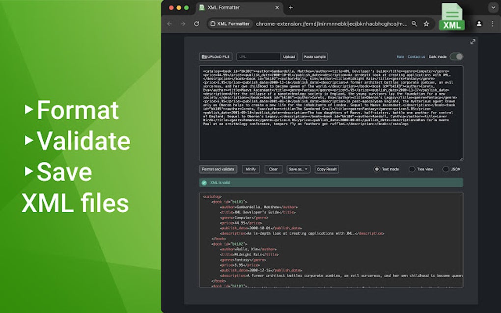 XML Formatter for Google Chrome - Extension Download