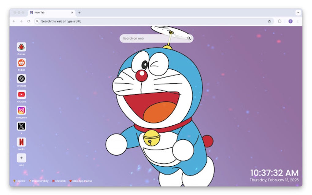 Doraemon Fly Live Wallpaper New Tab für Google Chrome - Erweiterung ...