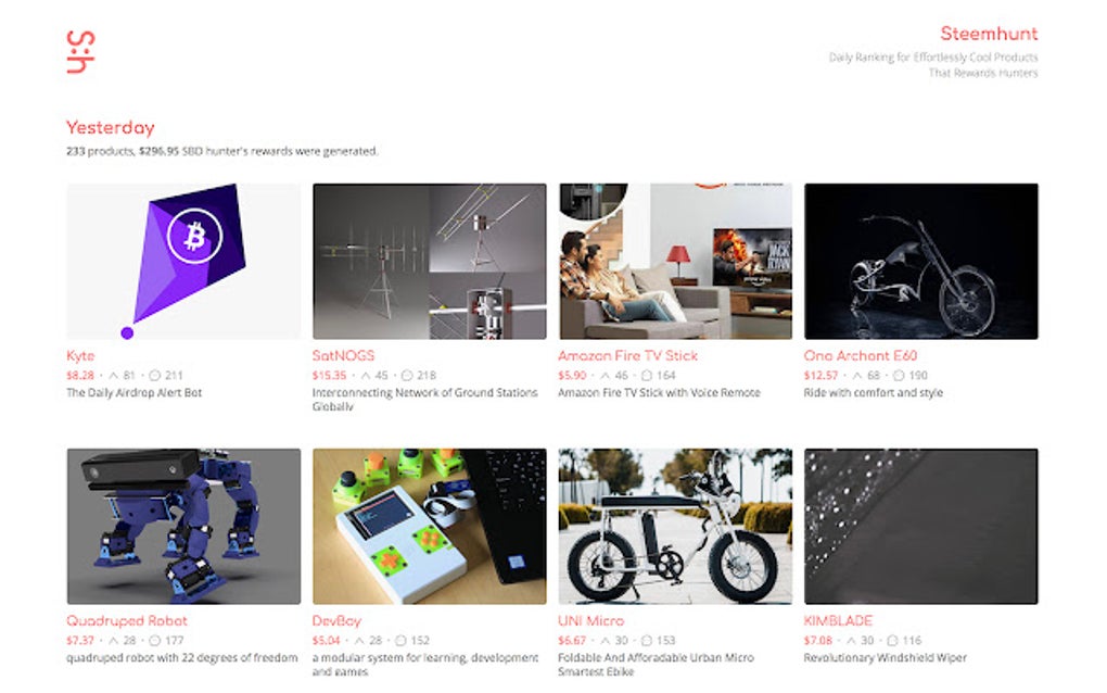Steemhunt Google Chrome 용 - 확장 프로그램 다운로드